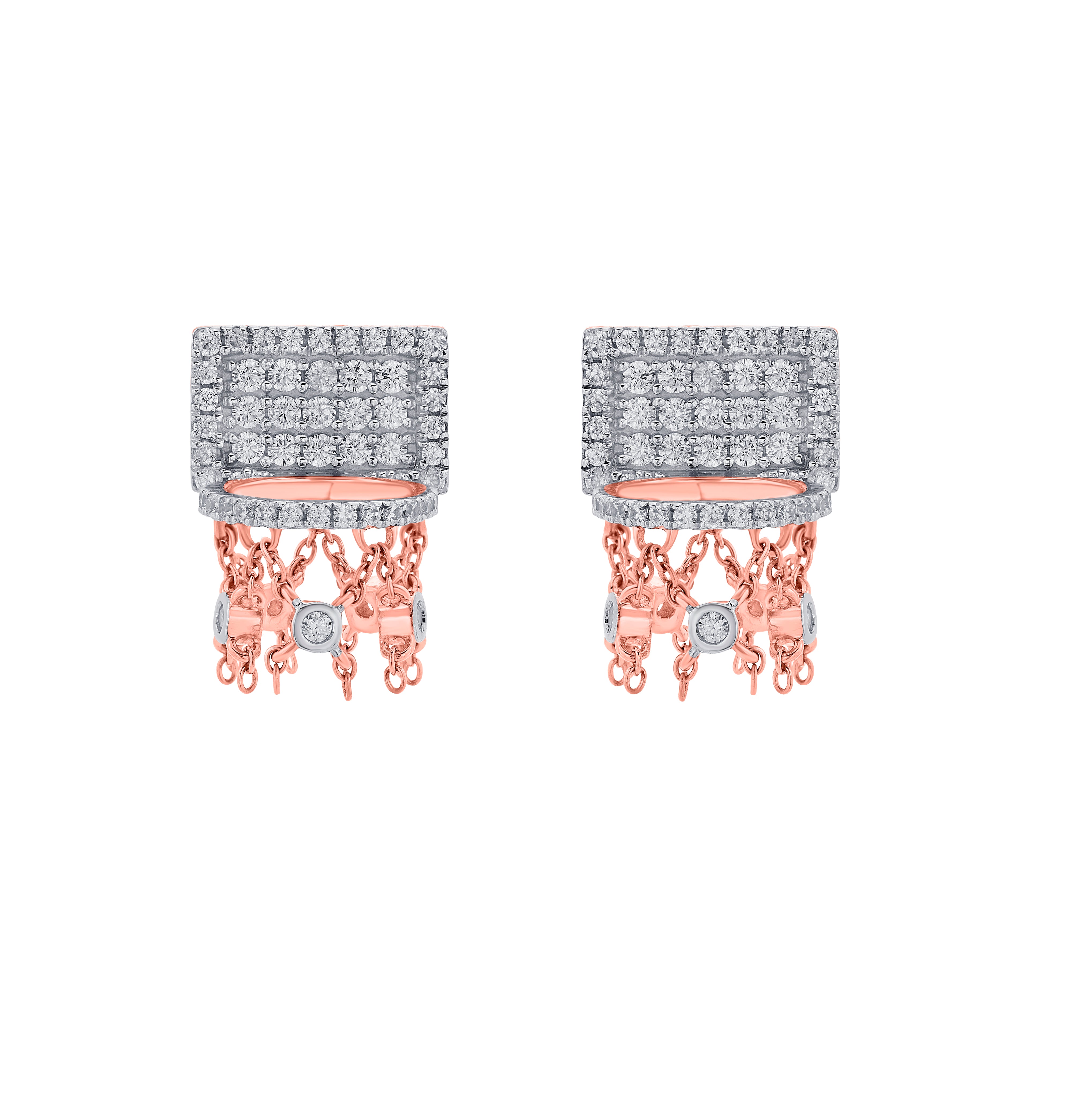 Basketball Mini Hoop Earrings – Full Diamond Backboard – Rose Gold ...